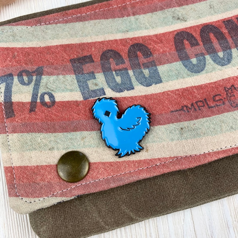 Enamel Chicken Pin - Cute Chicken Pin - Blue Silkie Chicken - Gift Idea ...