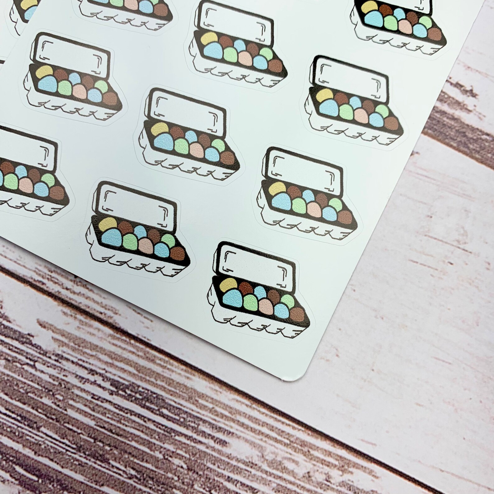 Rainbow Egg Stickers Free Shipping Egg Carton Stickers - Etsy