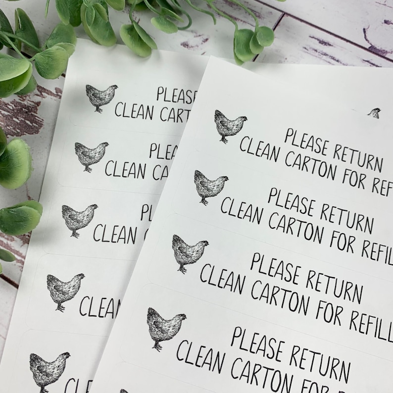 60 Please Return Clean Carton Sticker Egg Carton Stickers - Etsy