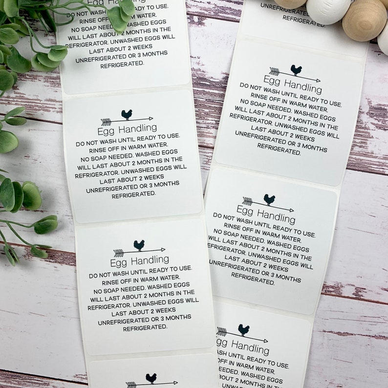 Egg Handling Stickers Chicken Stickers Farm Fresh Stickers - Etsy