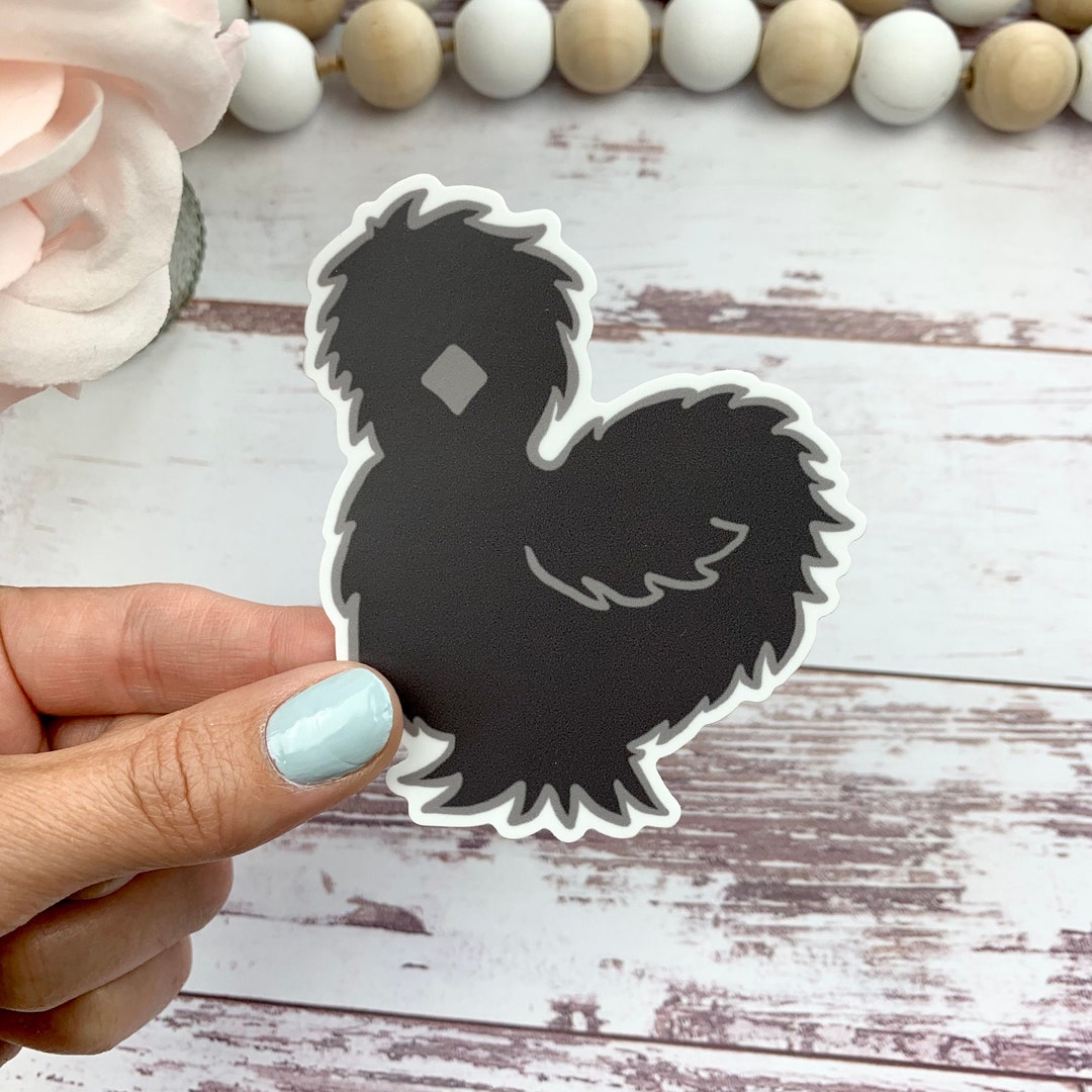 Black Silkie Bumper Sticker - Cute Chicken Sticker - Chicken Coop ...