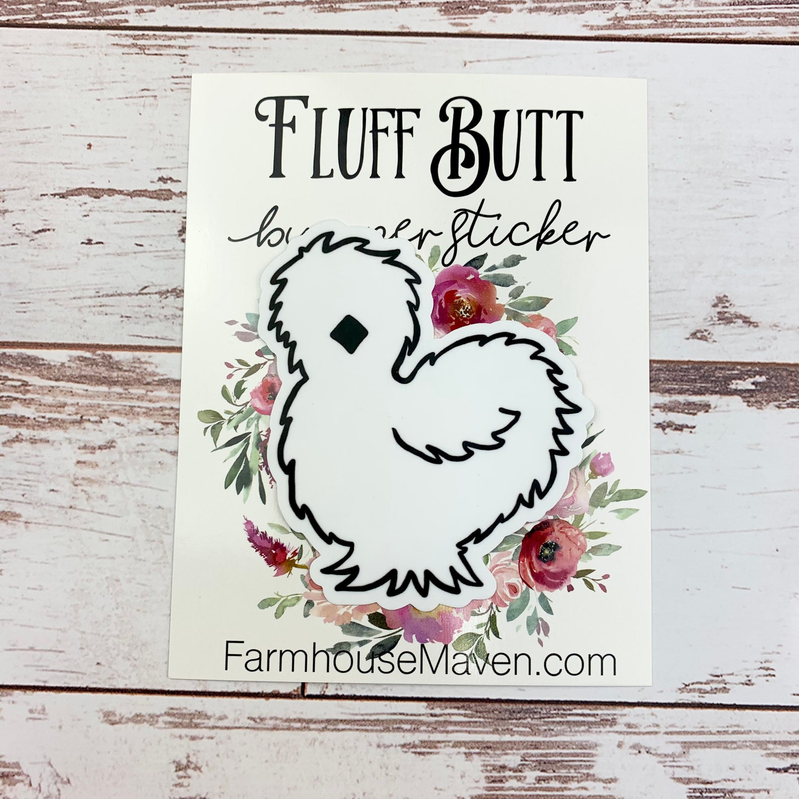 White Silkie Bumper Sticker Chicken Sticker Chicken Coop - Etsy