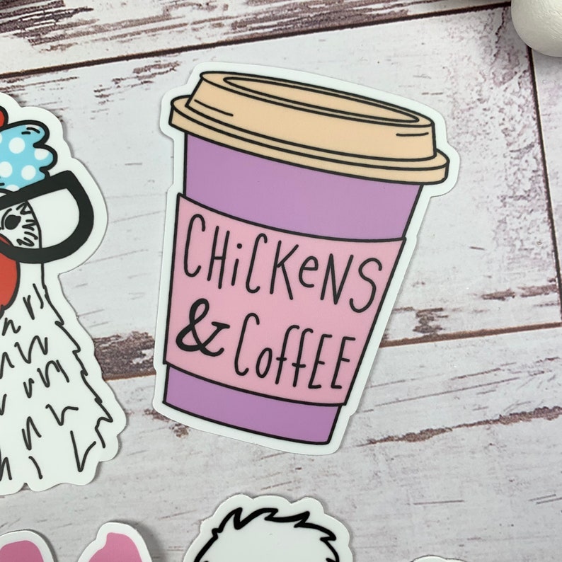 Cute Chicken Bumper Sticker Set of 6 - Chicken Lover Gift Idea ...