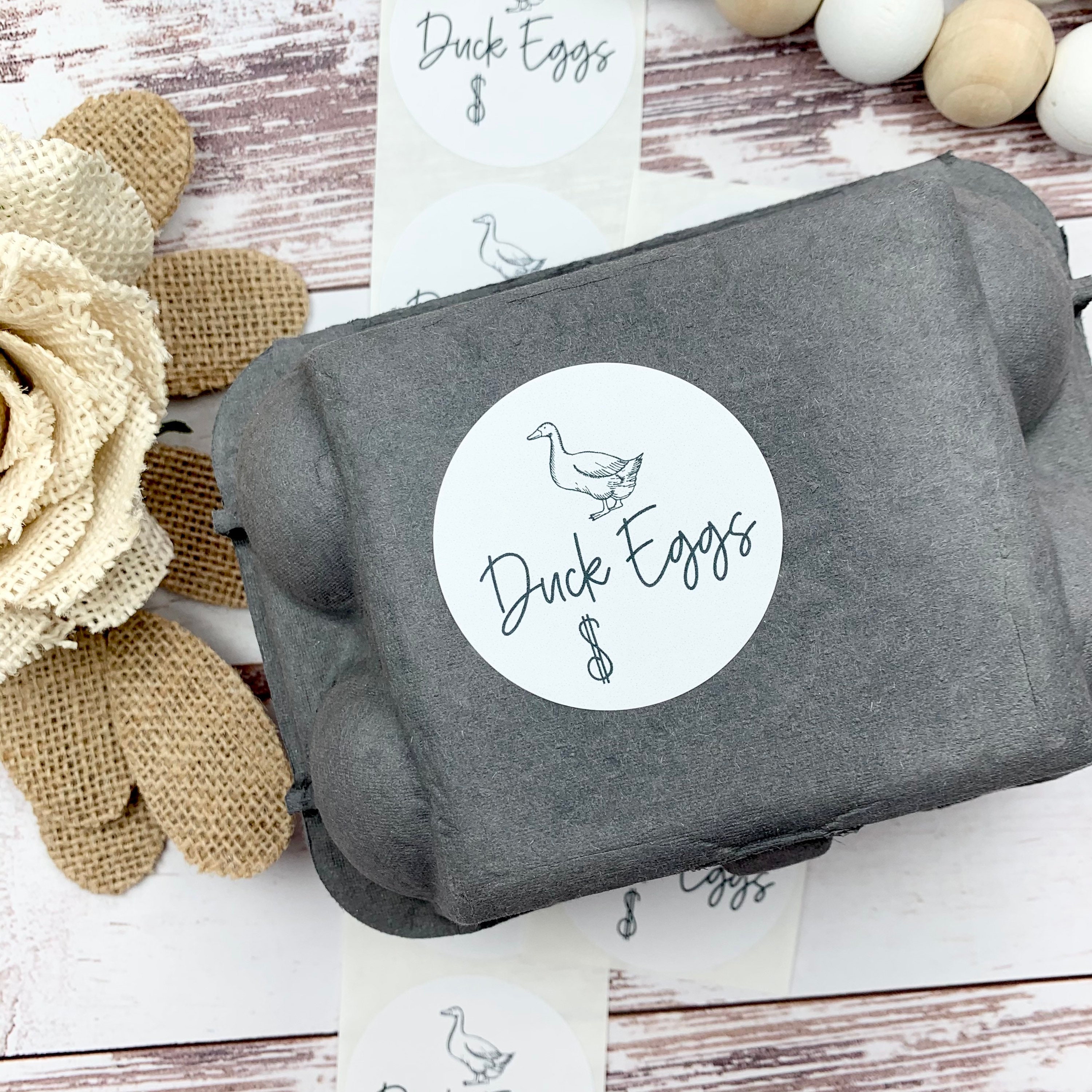 Duck Eggs Price Stickers Duck Egg Carton Label Farm Fresh - Etsy