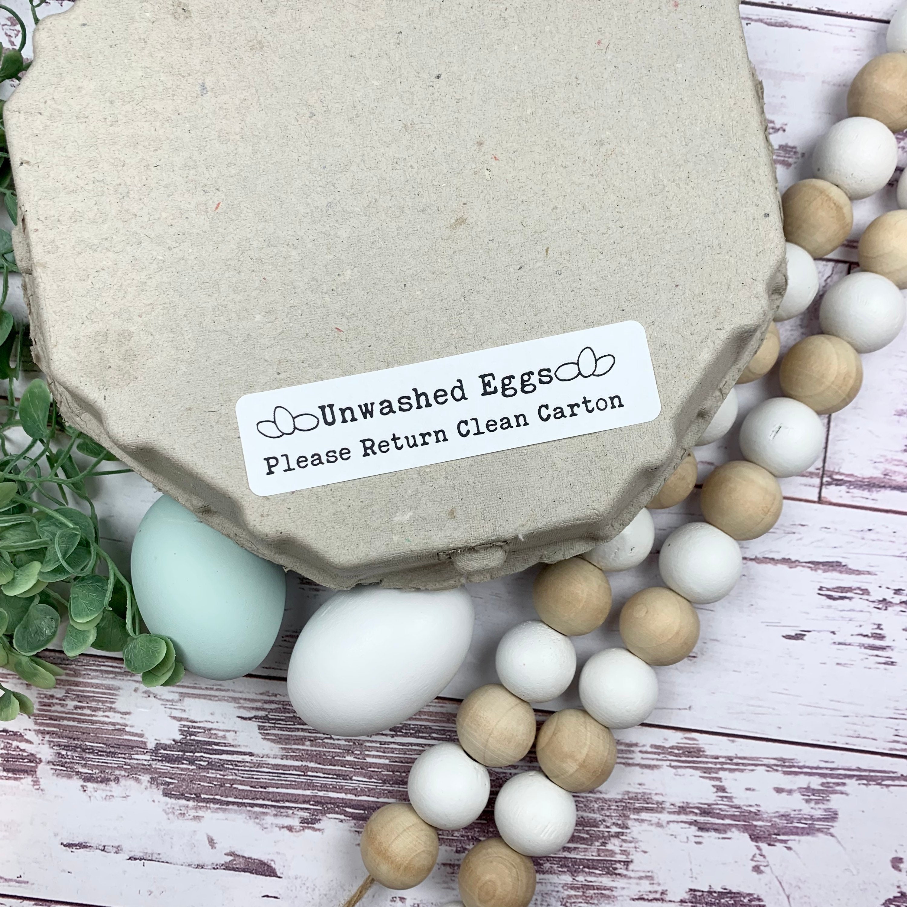 60 Unwashed Washed Egg Carton Stickers Egg Carton Stickers - Etsy