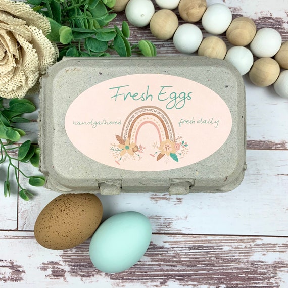 Fresh Eggs Carton Label Egg Carton Sticker Backyard - Etsy