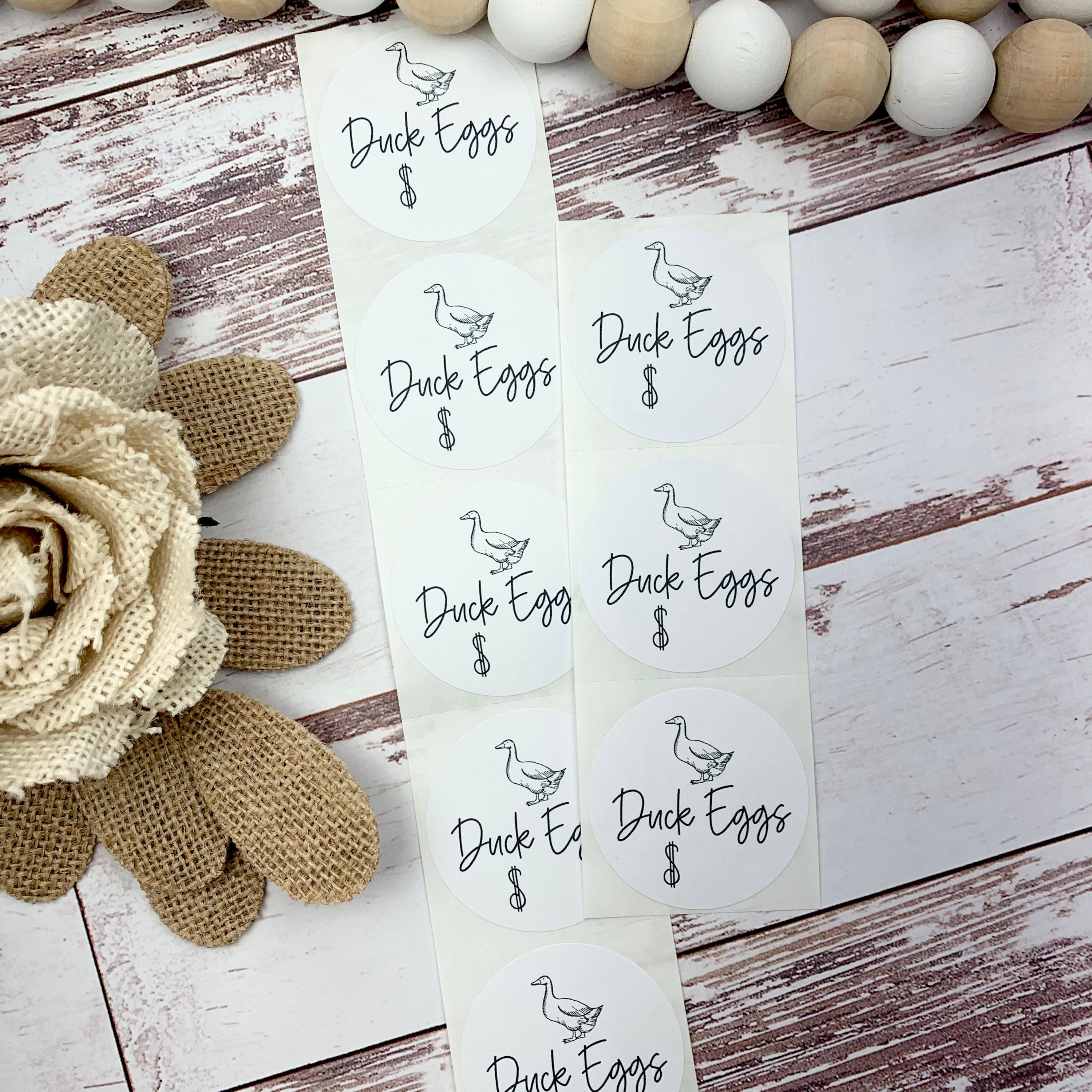Duck Eggs Price Stickers Duck Egg Carton Label Farm Fresh - Etsy