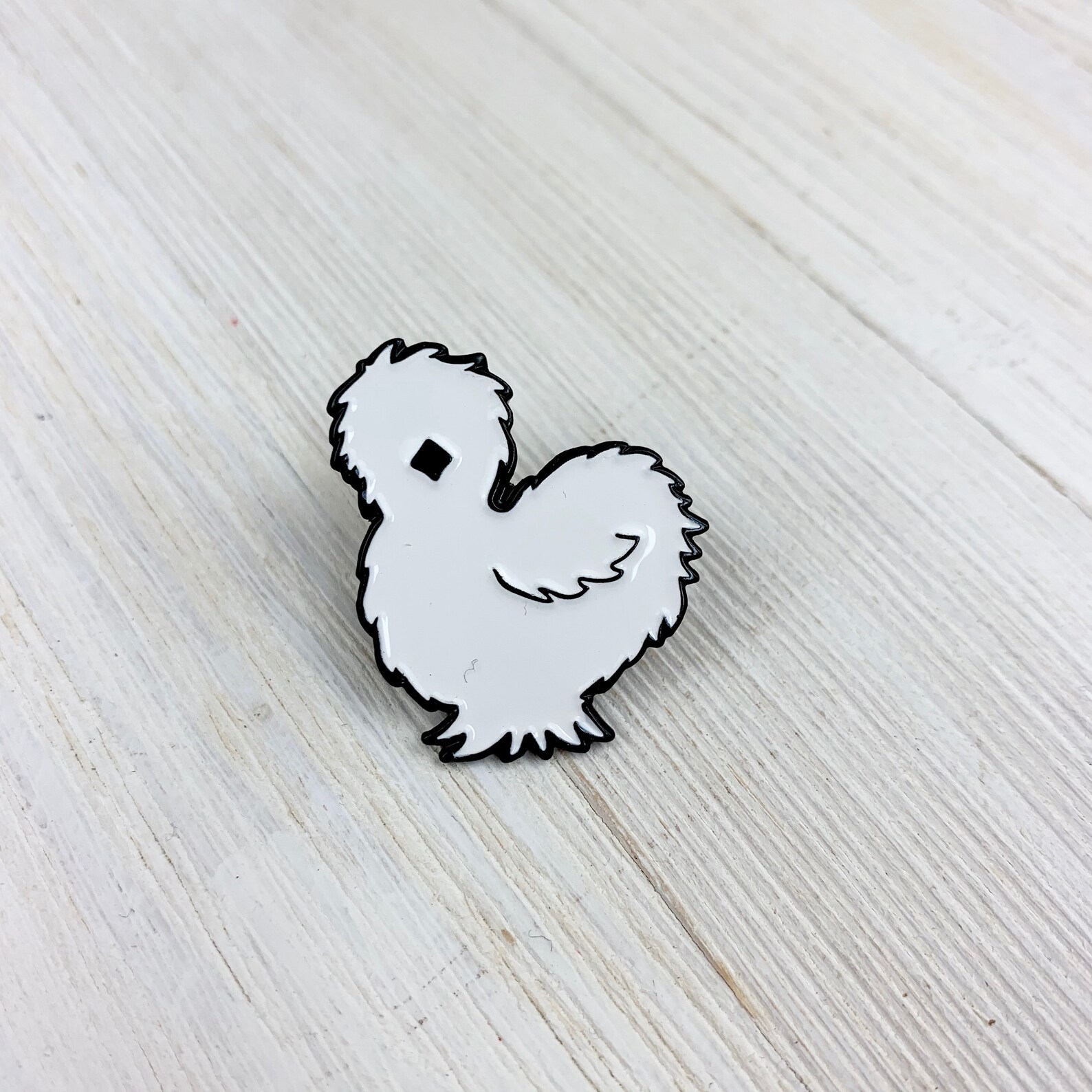 Enamel Chicken Pin Cute Chicken Pin white Silkie Chicken - Etsy