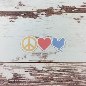 Peace Love Chicken Magnet - Pretty Fridge Magnet - Chicken Magnet ...