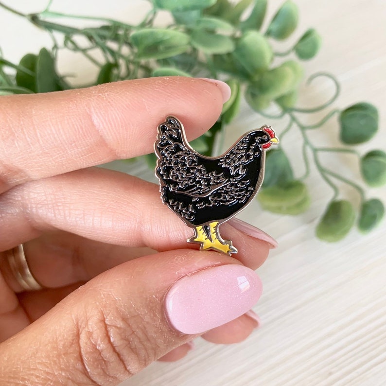 Enamel Chicken Pin Cute Chicken Pin Black Orpington - Etsy