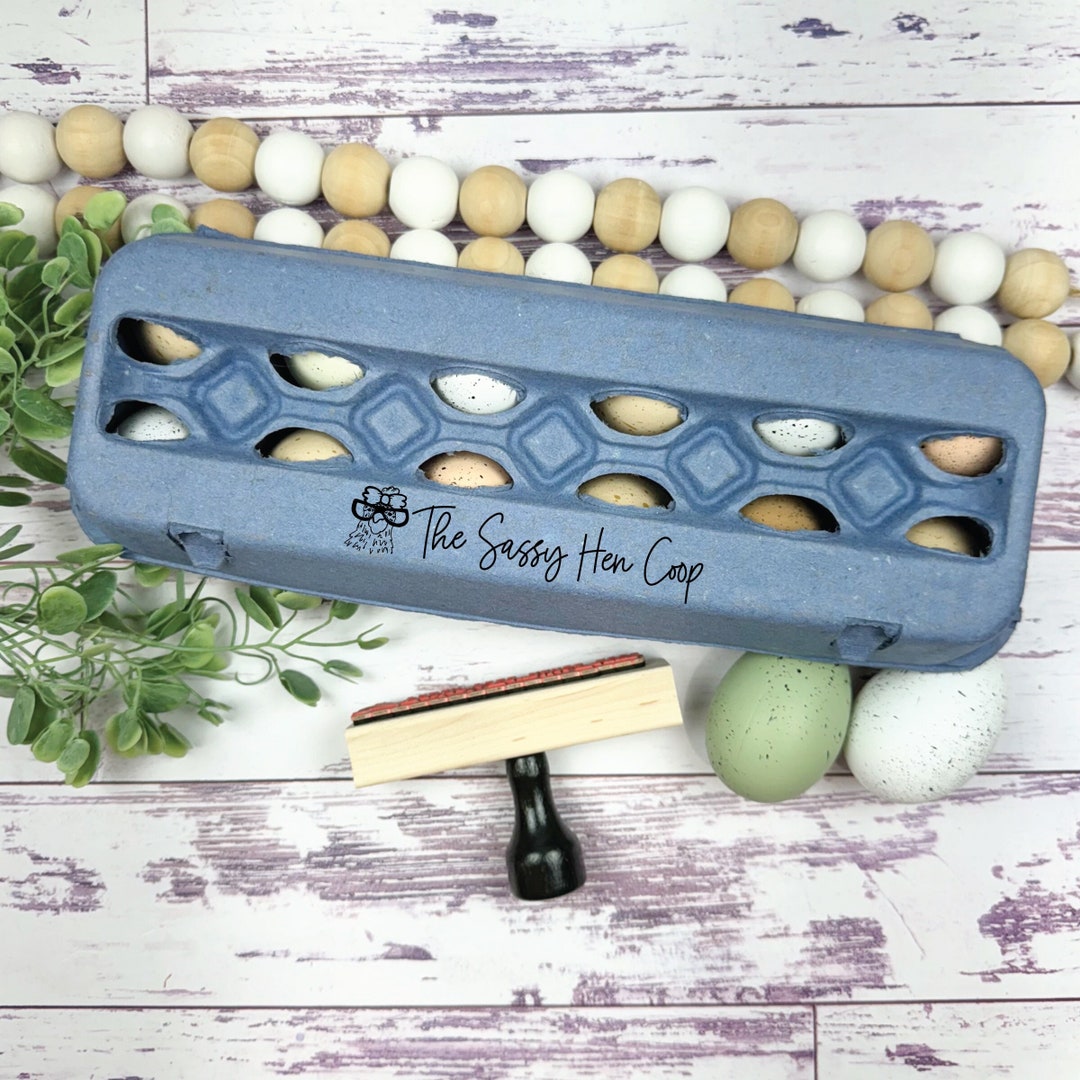 Personalized Egg Carton Stamp – Custom Logo - Fresh Eggs - Backyard ...