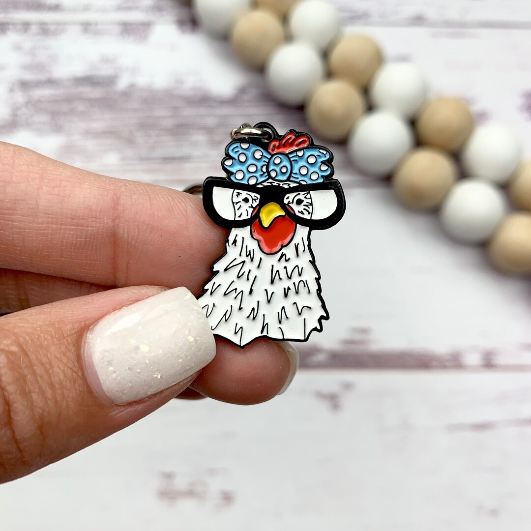 Funny Chicken Face Keychain Cute Chicken Accessories Funny Chicken Face ...