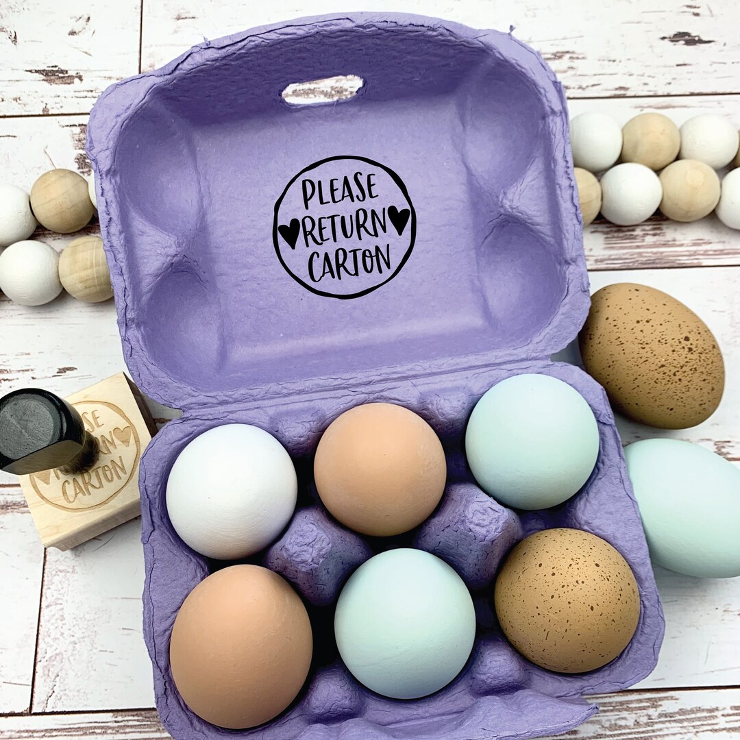 Please Return Egg Carton Stamp - Cute Egg Carton Stamp - Pretty Egg ...
