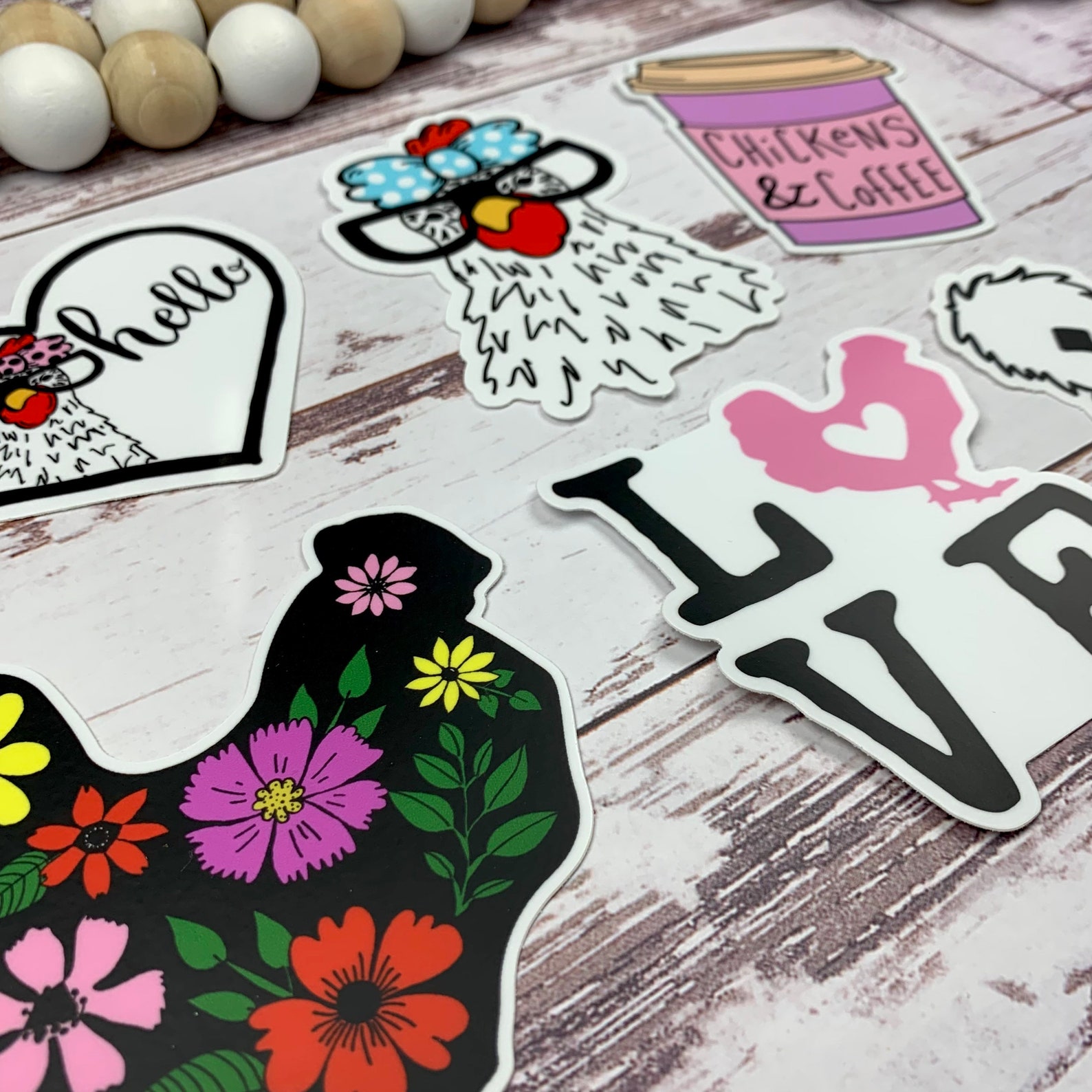 Cute Chicken Bumper Sticker Set of 6 Chicken Lover Gift Idea | Etsy