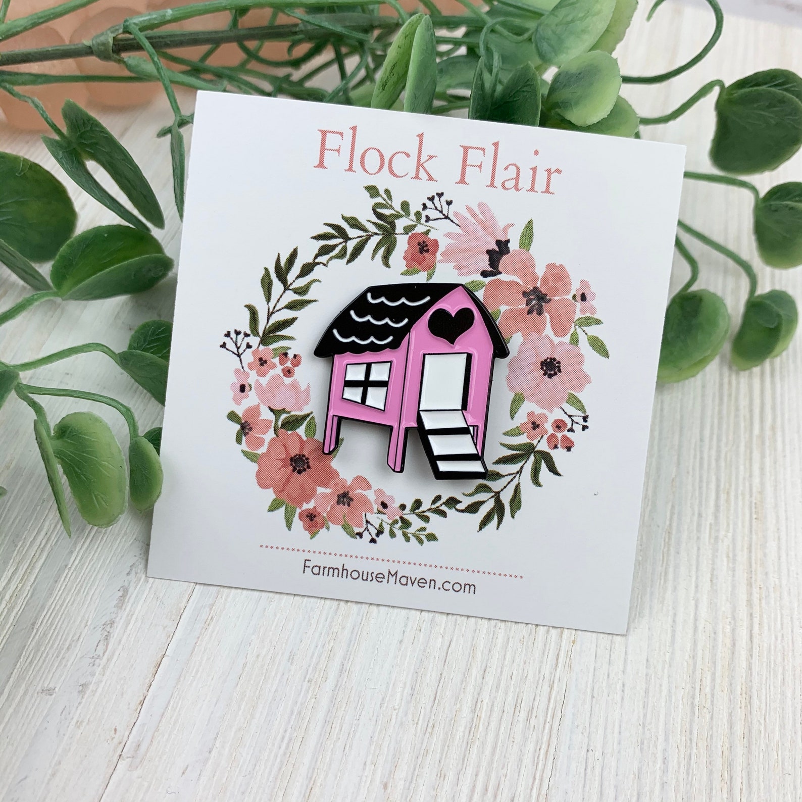 Enamel Chicken Coop Pin Cute Chicken Pin Farm Pin - Etsy