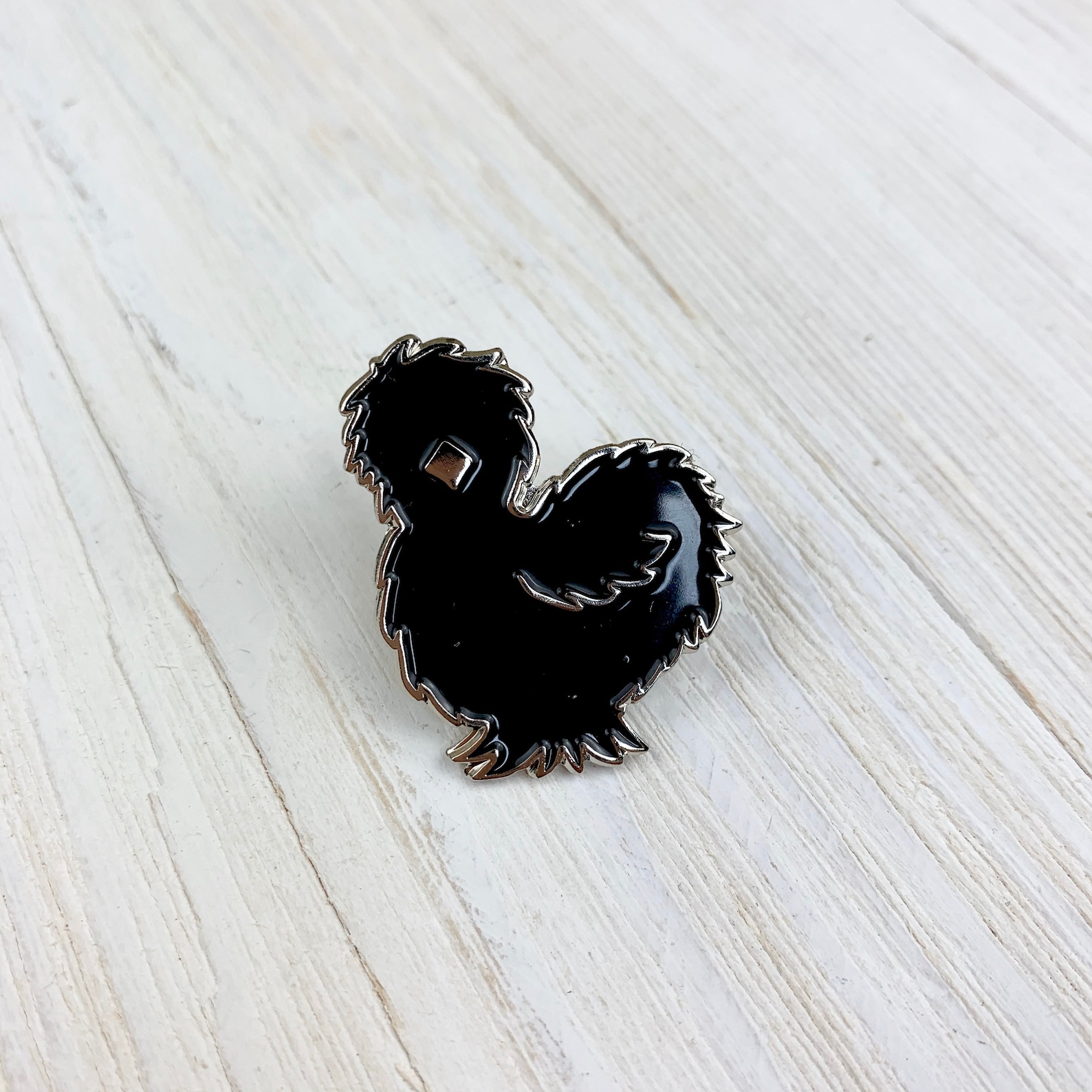 Enamel Chicken Pin Cute Chicken Pin Black Silkie Chicken | Etsy
