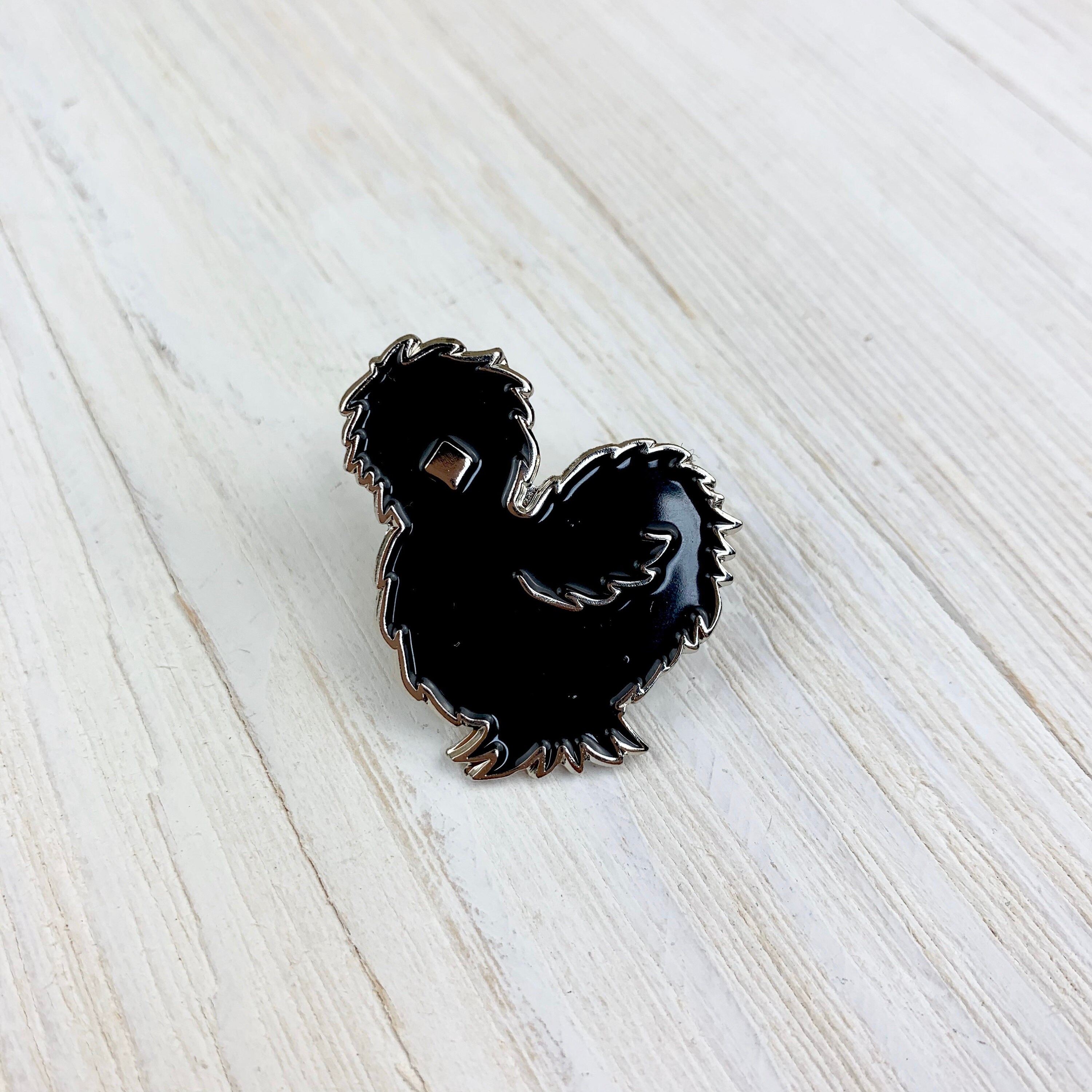 Enamel Chicken Pin Cute Chicken Pin Black Silkie Chicken | Etsy