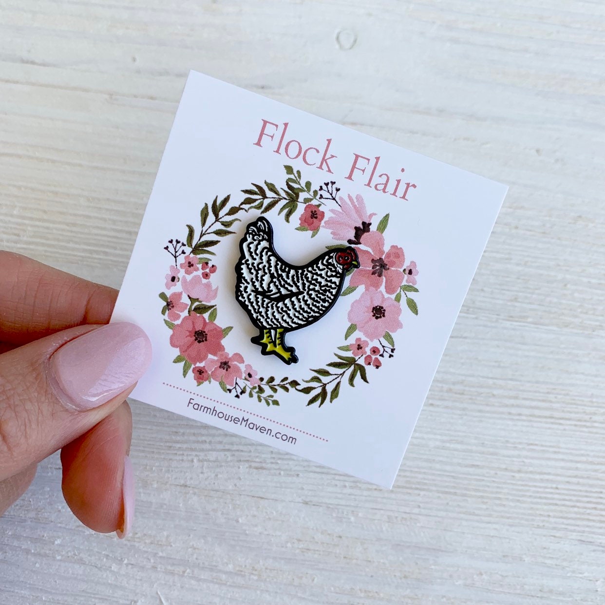 Enamel Chicken Pin - Cute Chicken Pin - Plymouth Rock Chicken - Farm ...
