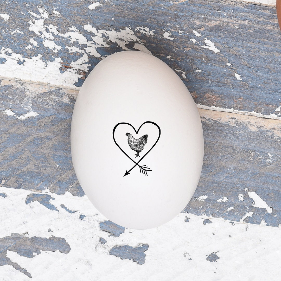 Mini Egg Stamp - Chicken in an Arrow Heart - Chicken Babies - Mini Egg ...