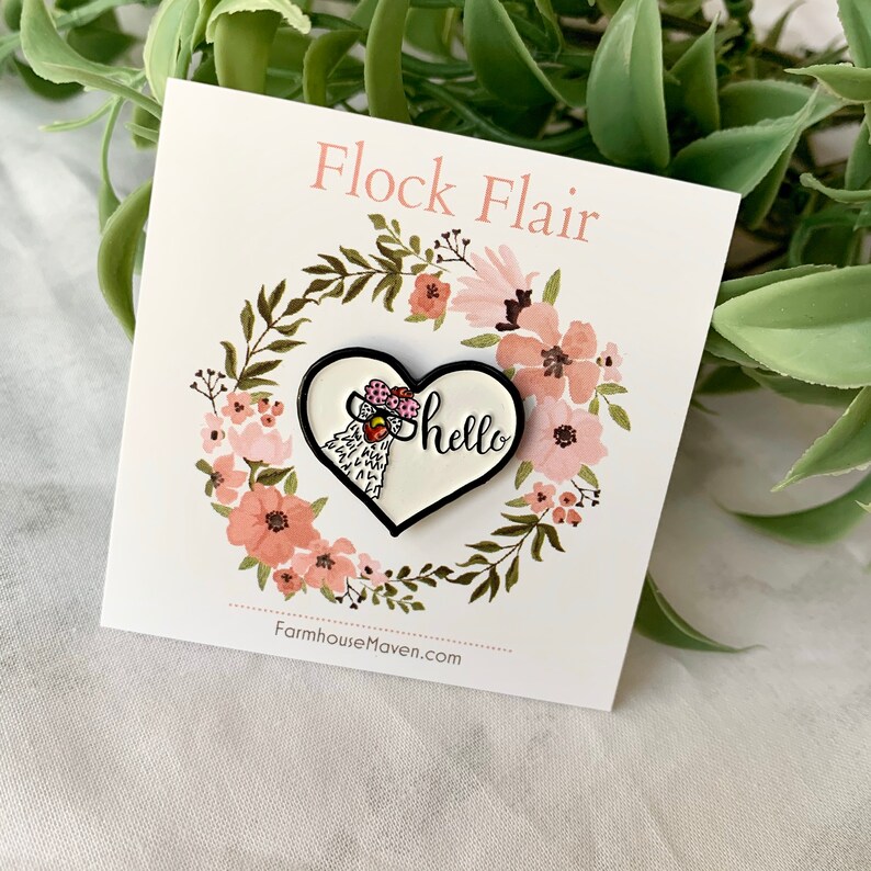 Enamel Chicken Pin Cute Chicken Pin Hello Chicken Pin - Etsy
