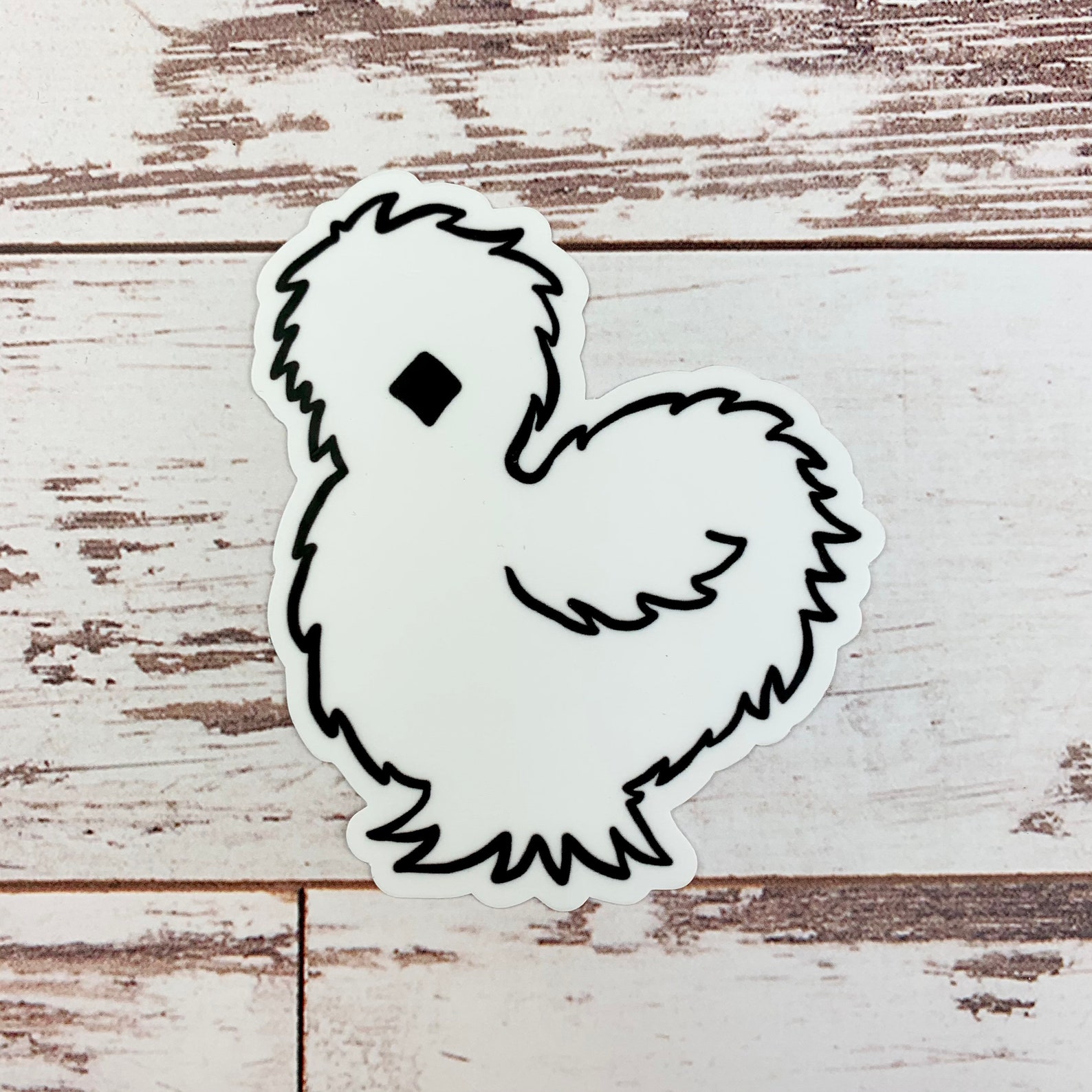 White Silkie Bumper Sticker Chicken Sticker Chicken Coop | Etsy