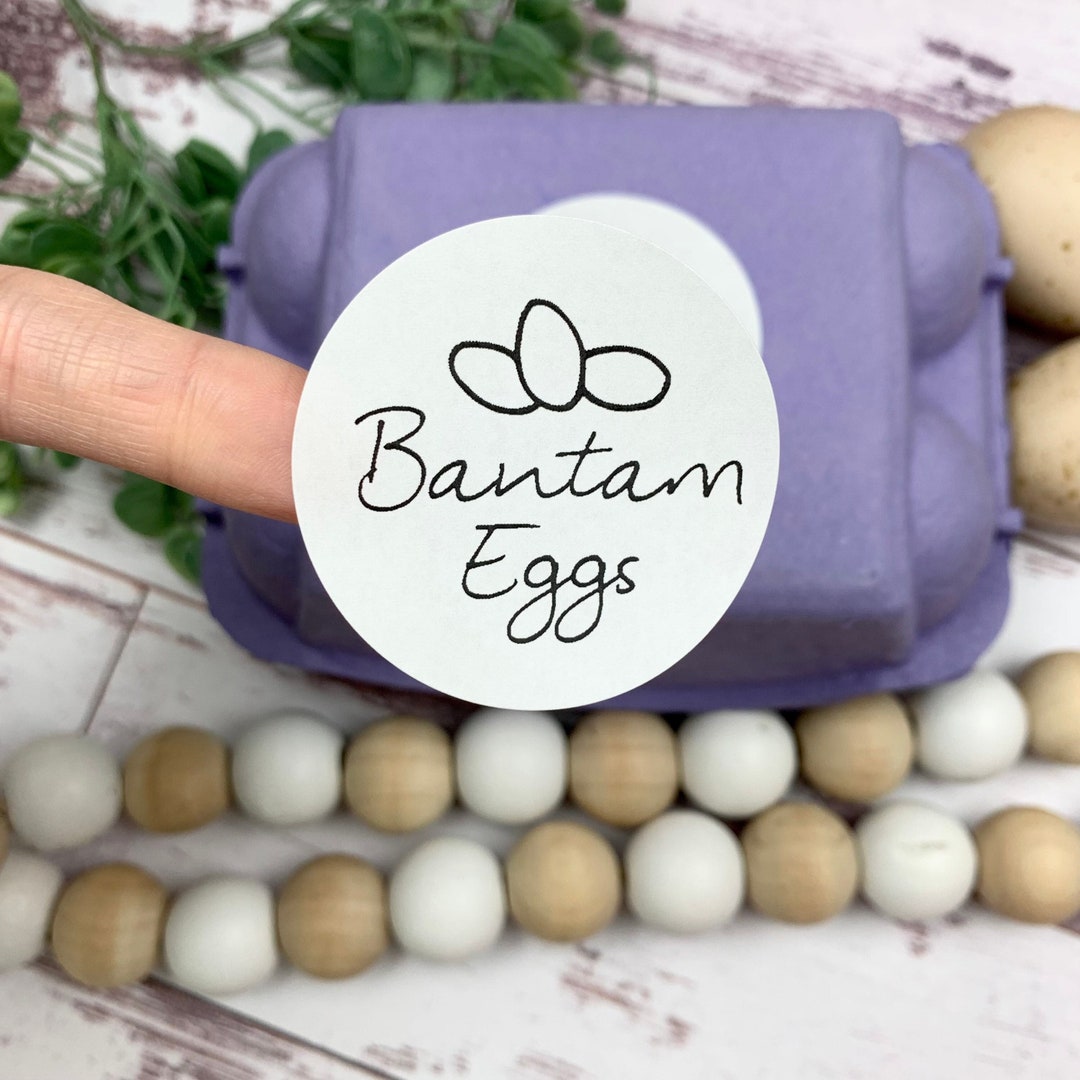 Bantam Eggs Carton Sticker - 100 Stickers - Chicken Stickers - Farm ...