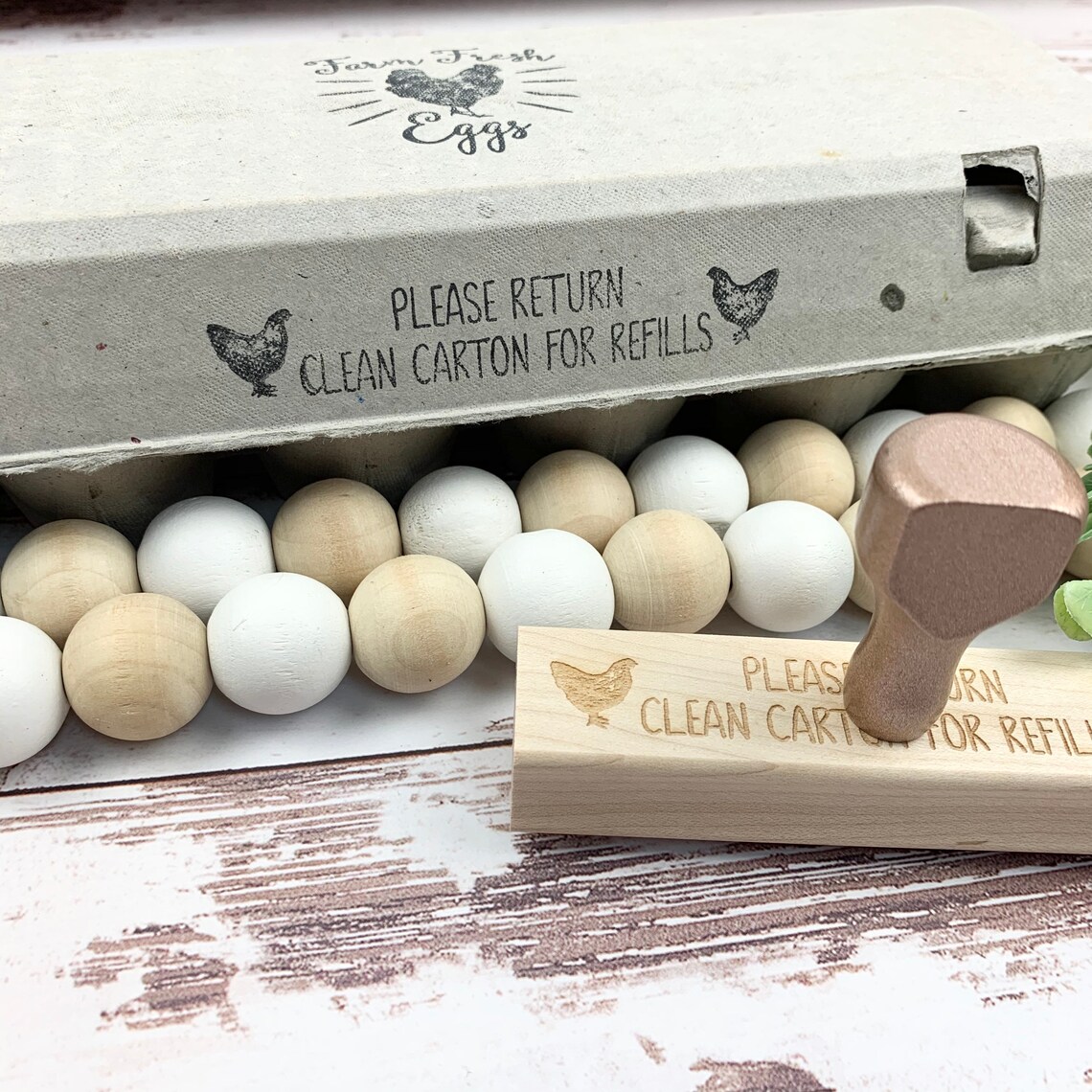 Please Return Clean Carton Egg Carton Stamp Fresh Eggs | Etsy