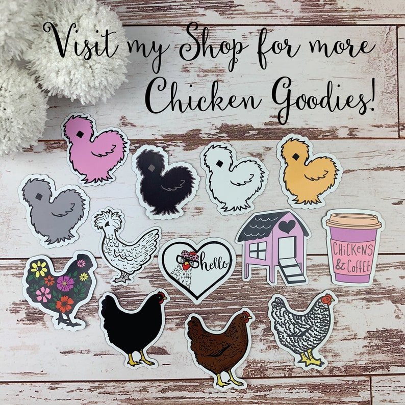LOVE Bumper Sticker - Cute Chicken Sticker - Chicken Coop Sticker ...