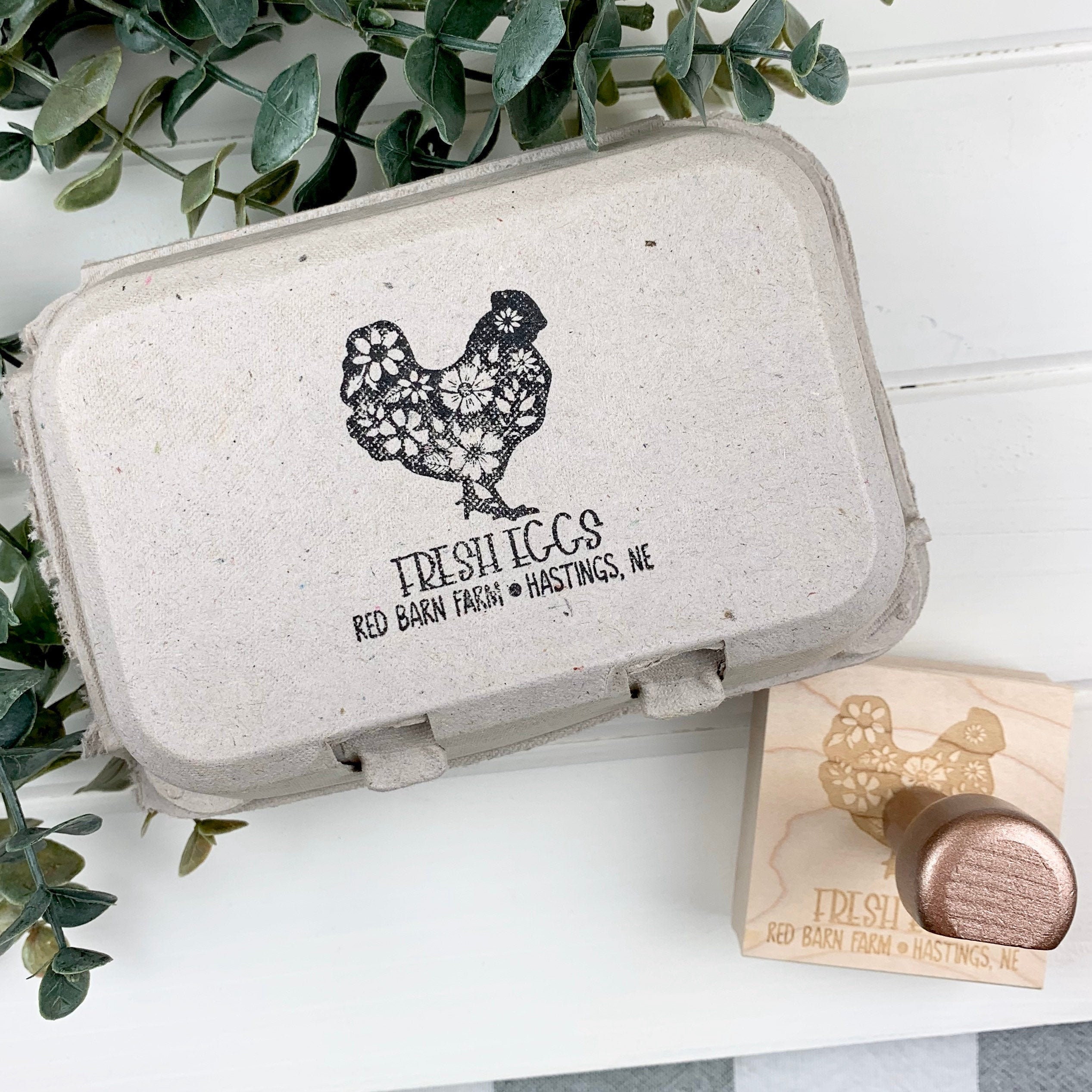 CUSTOM Egg Carton Stamp Personalized Egg Carton Stamp - Etsy