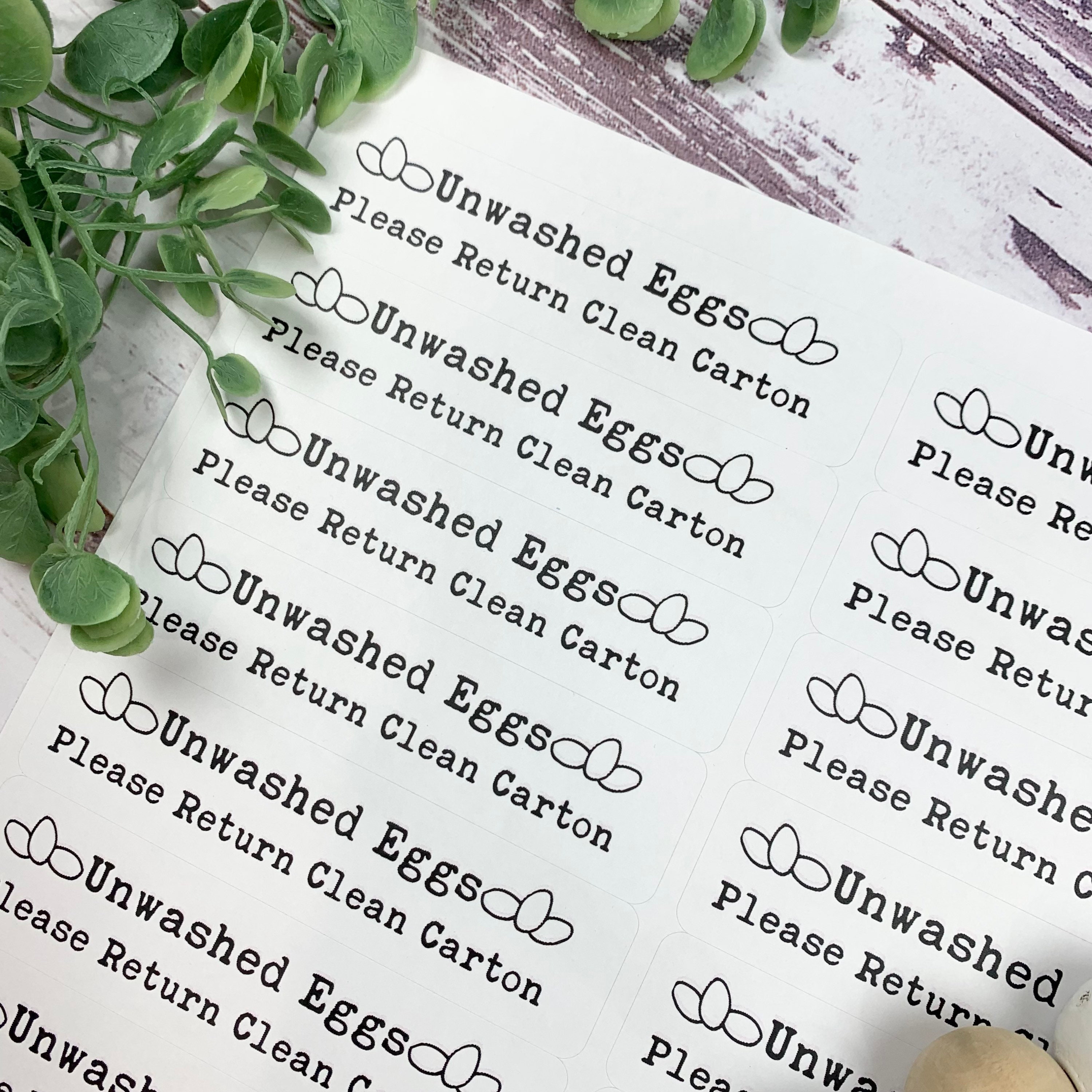 60 Unwashed Washed Egg Carton Stickers Egg Carton Stickers - Etsy