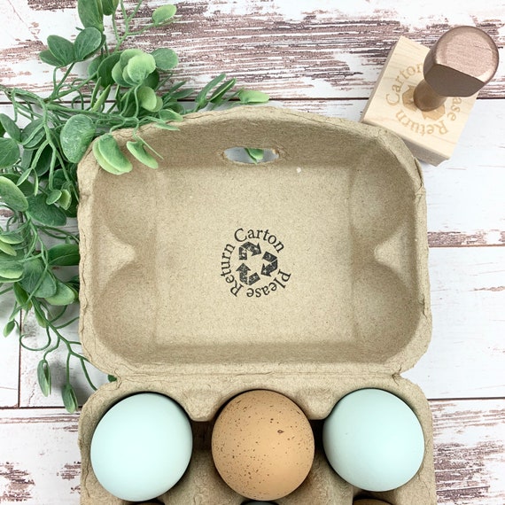 Please Return Carton Egg Carton Stamp Egg Carton Label | Etsy