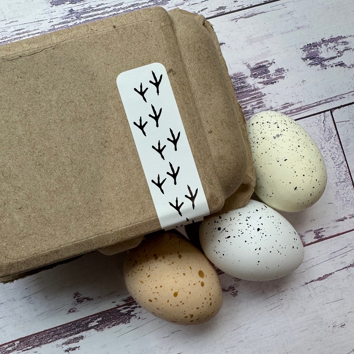 Chicken Tracks Egg Carton Tape - Farm Fresh Egg Labels - Etsy