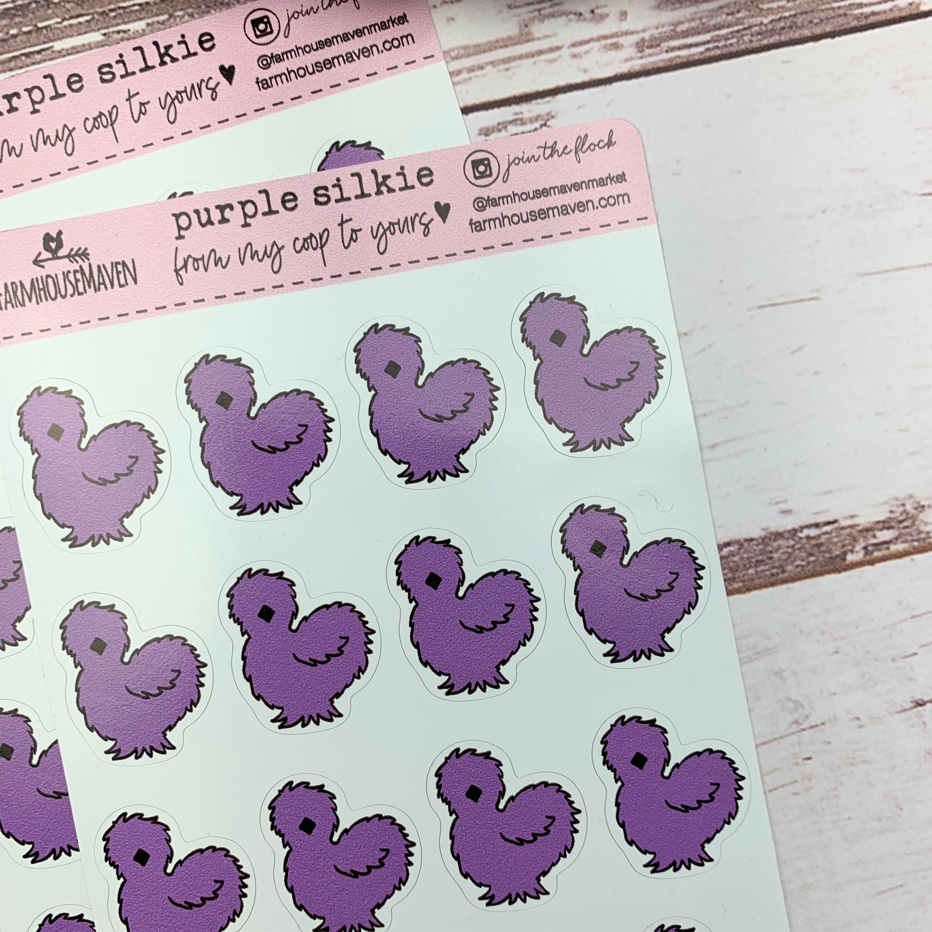 Purple Silkie Silkie Stickers Egg Carton Stickers Chicken - Etsy