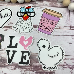 Cute Chicken Bumper Sticker Set of 6 - Chicken Lover Gift Idea ...