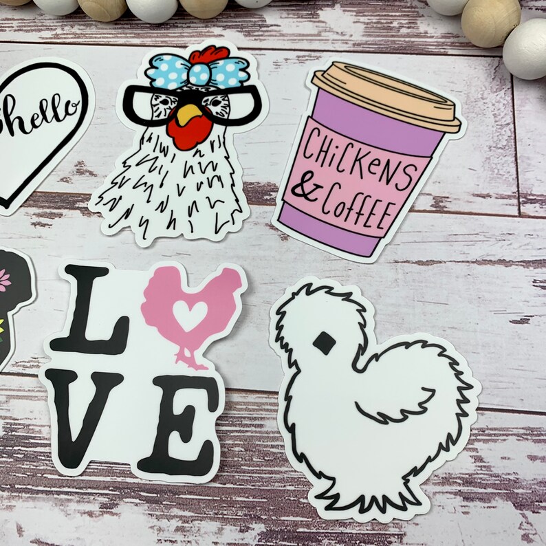 Cute Chicken Bumper Sticker Set of 6 Chicken Lover Gift Idea | Etsy