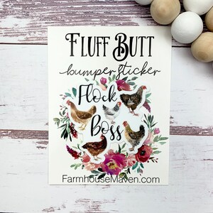 Flock Boss Chicken Sticker - Cute Chicken Sticker - Chicken Bumper ...
