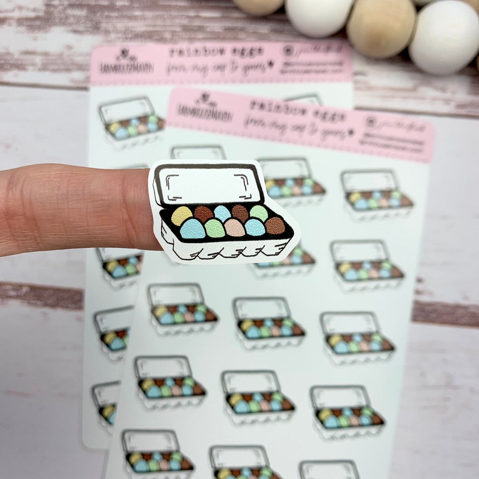 Rainbow Egg Stickers Free Shipping Egg Carton Stickers - Etsy