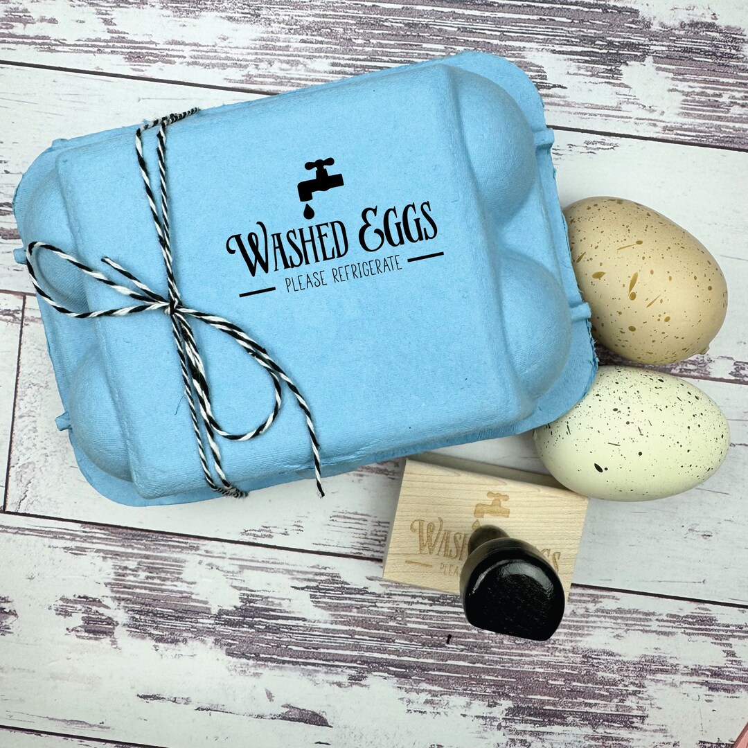 Washed Eggs Carton Stamp - Egg Carton Stamp - Egg Carton Label - Egg ...