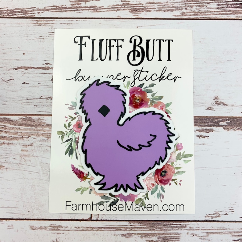 Purple Silkie Bumper Sticker Chicken Sticker Chicken Coop - Etsy