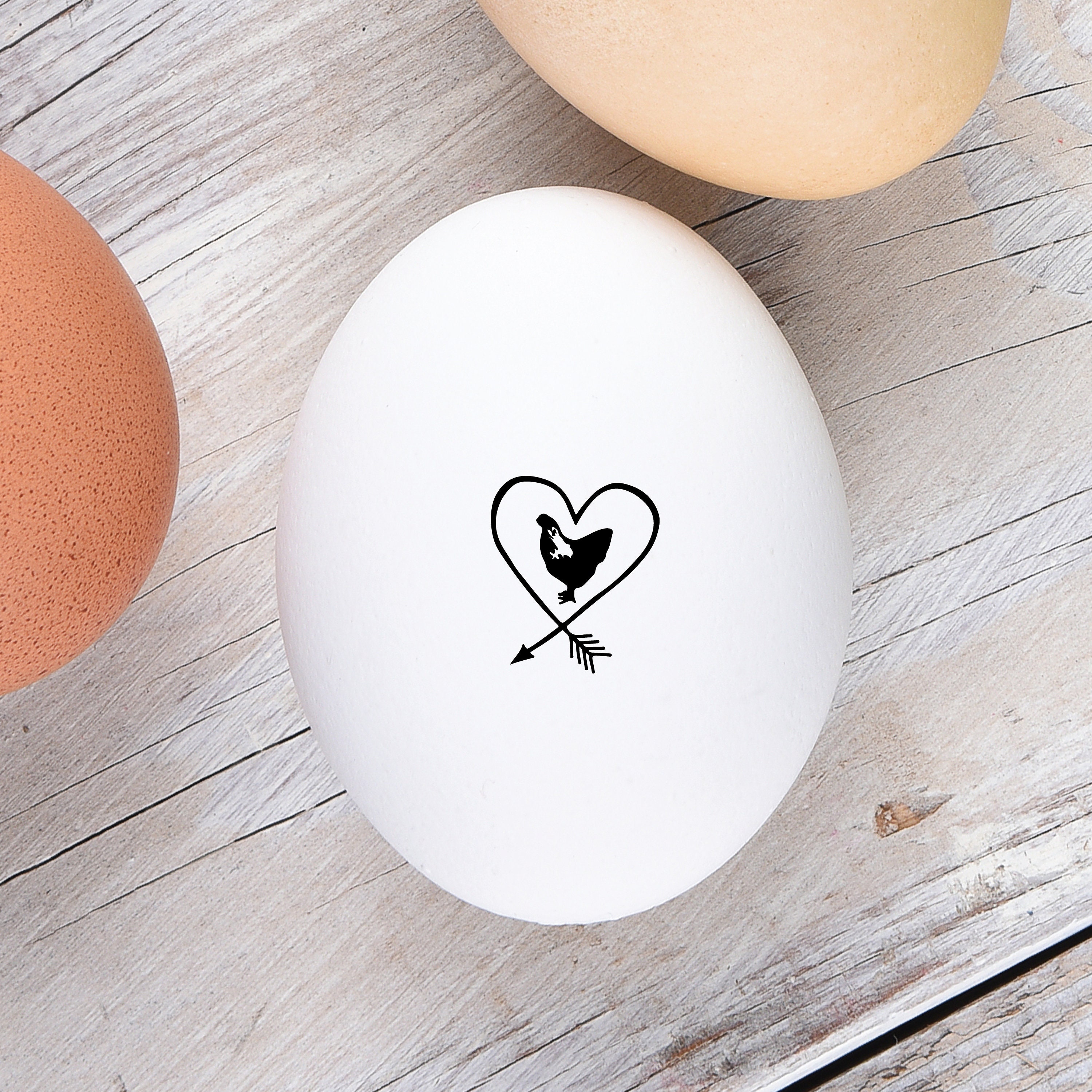 Mini Egg Stamp Chicken in an Arrow Heart Egg Stamps Cute - Etsy
