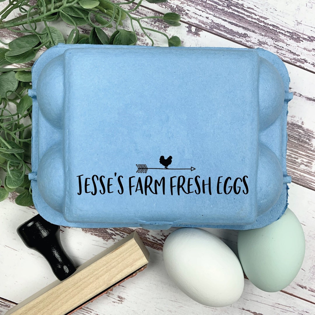 CUSTOM Egg Carton Stamp Personalized Egg Carton Stamp Fresh Eggs Custom ...