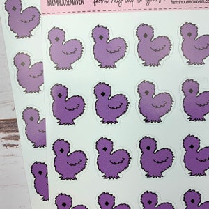 Purple Silkie Silkie Stickers - Egg Carton Stickers - Chicken Planner ...