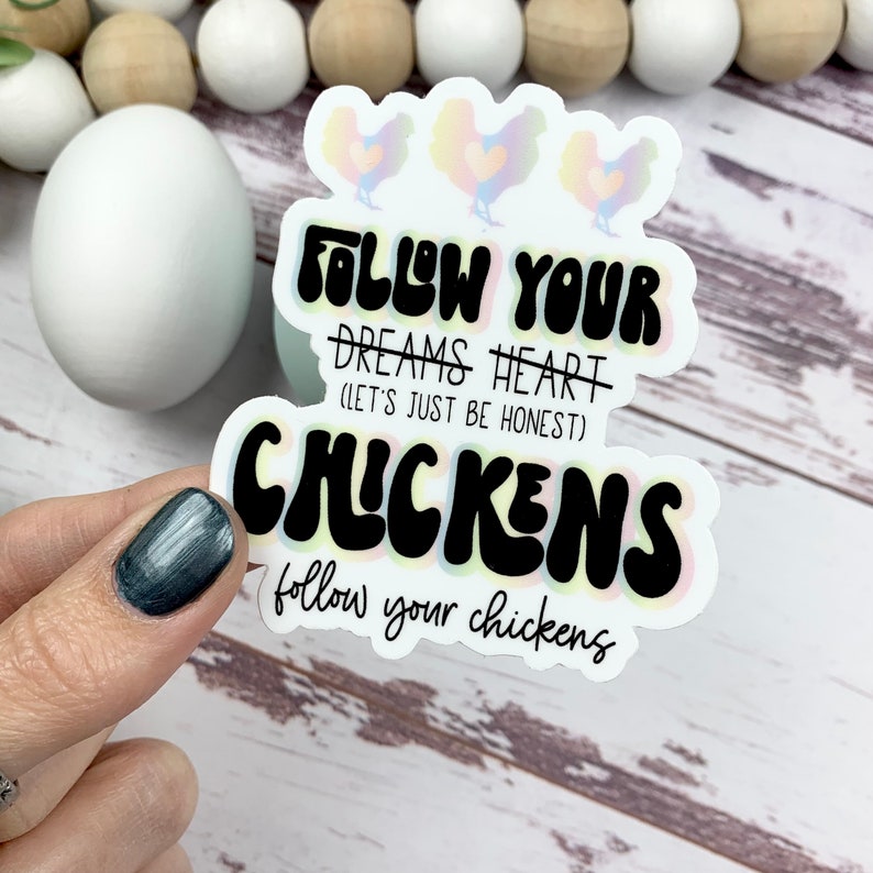 Set of 4 Chicken Stickers Chicken Bumpersticker Hen - Etsy