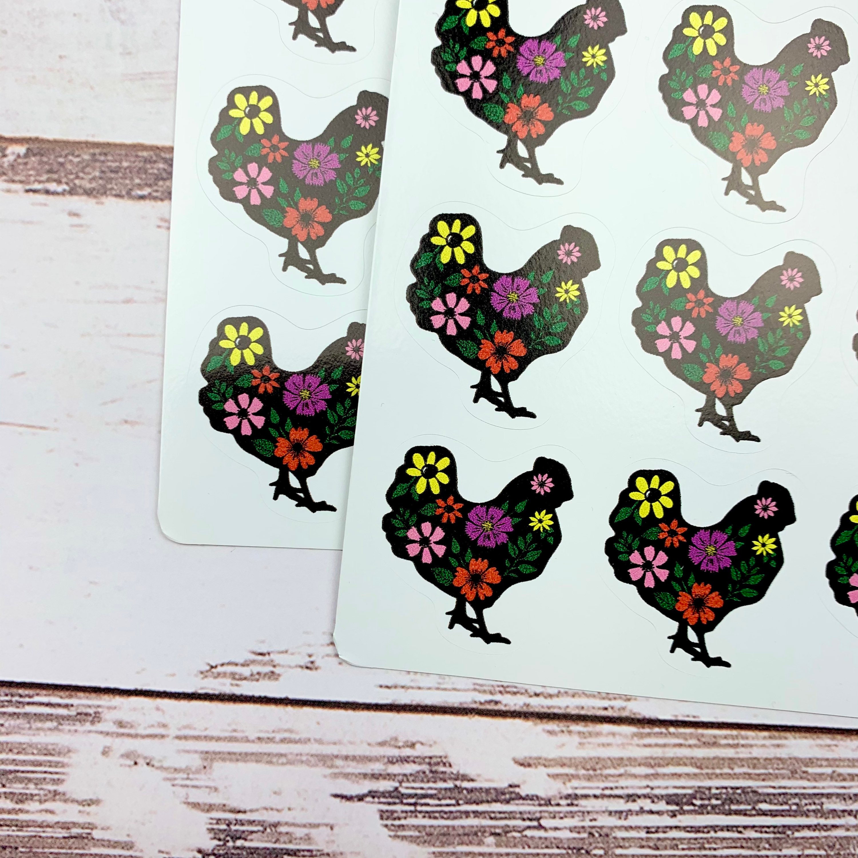 Flower Chicken Stickers Free Shipping Egg Carton Stickers - Etsy