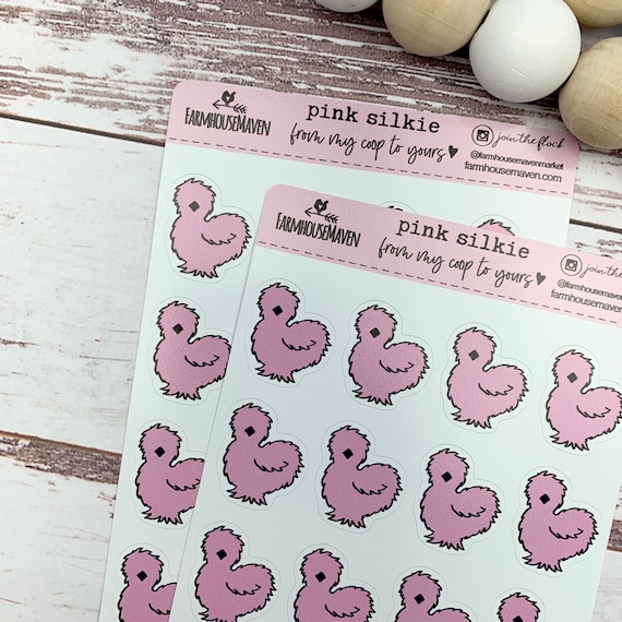 Silkie Stickers Pink Silkie Egg Carton Stickers Chicken | Etsy