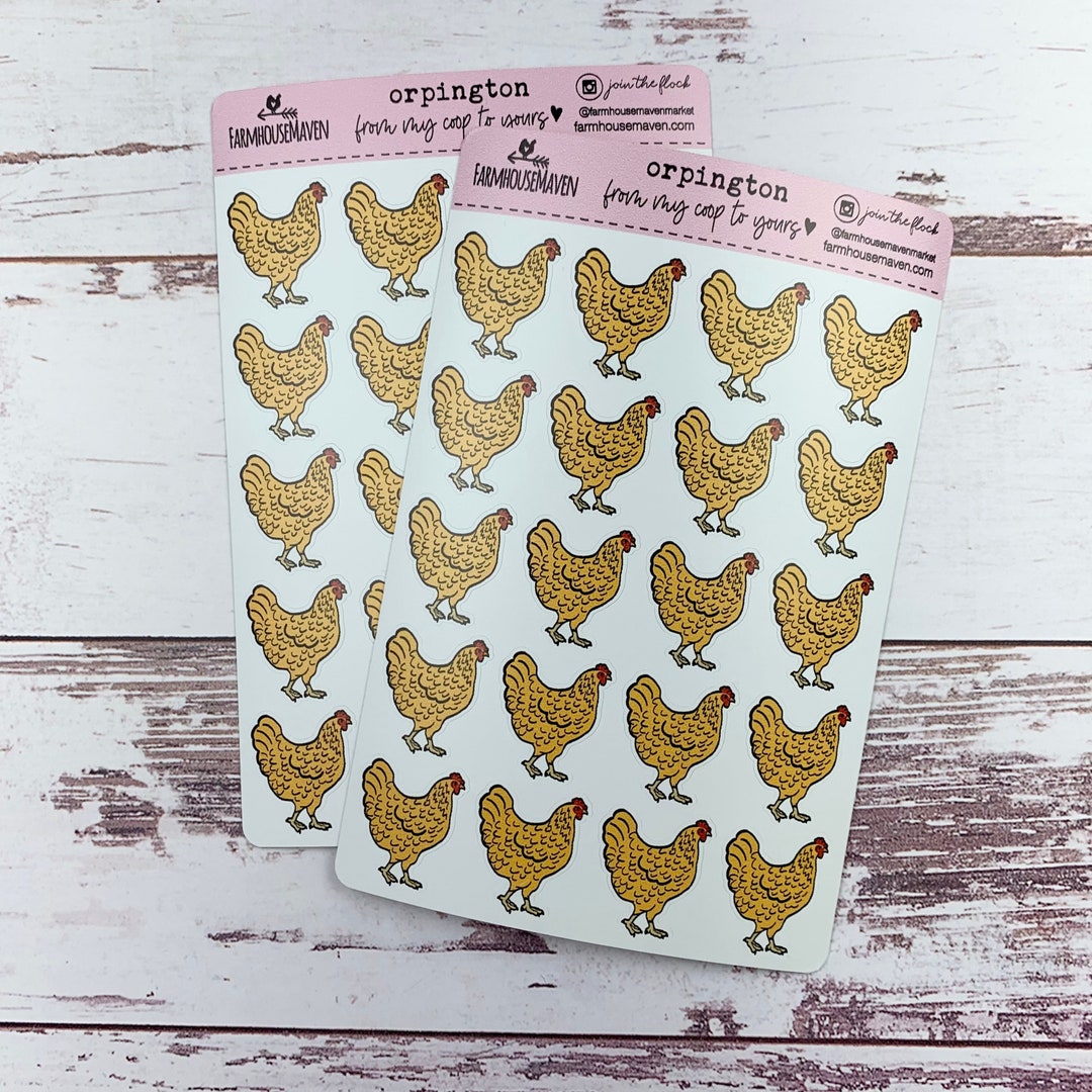 Buff Orpington Chicken Stickers - Egg Carton Stickers - Yellow Chicken ...