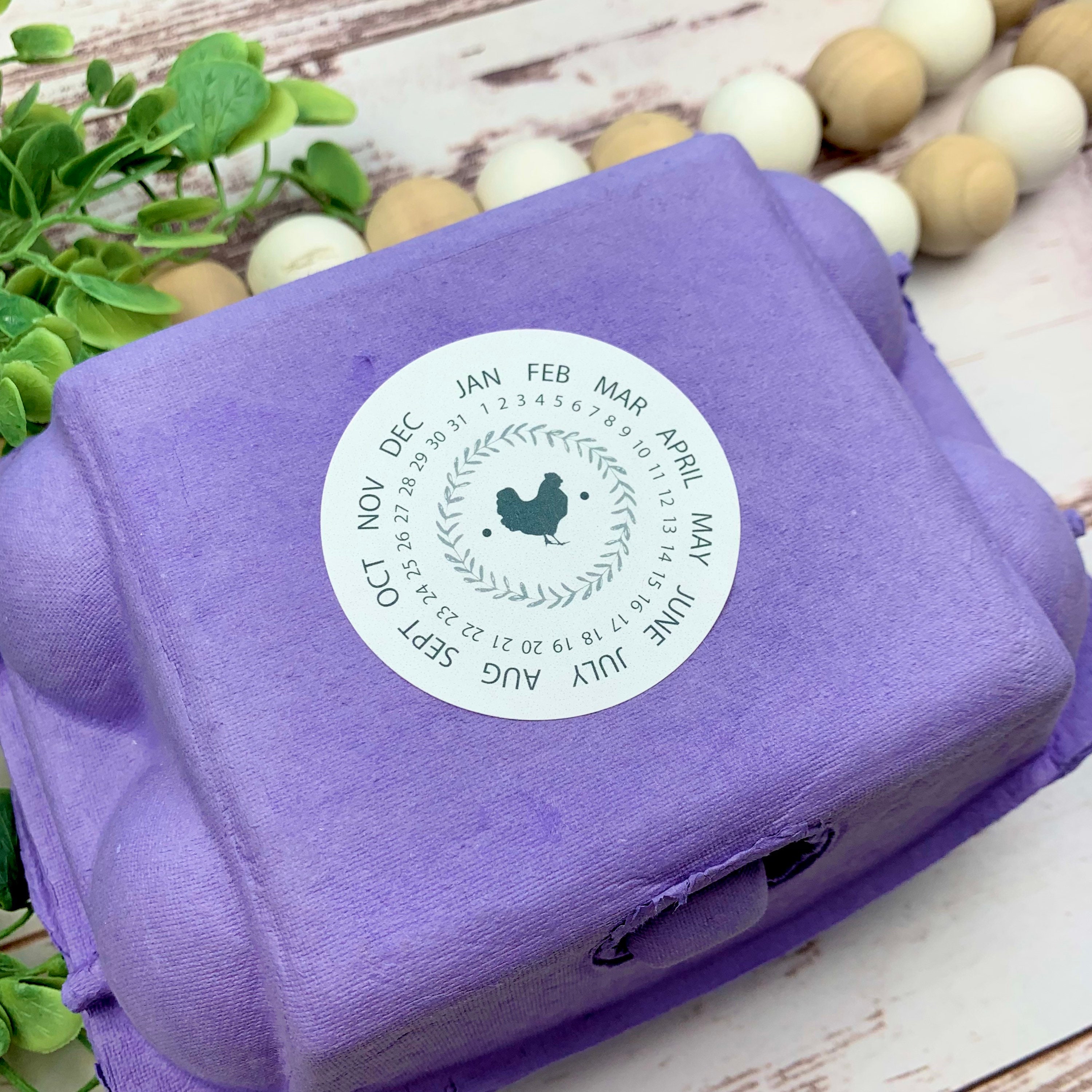 Chicken Egg Date Stickers Egg Carton Label Farm Fresh - Etsy