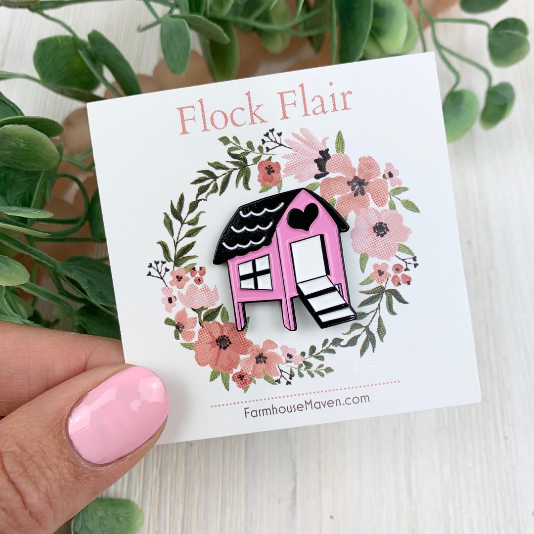 Enamel Chicken Coop Pin - Cute Chicken Pin - Farm Pin - Chicken Gift ...