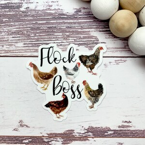 Flock Boss Chicken Sticker - Cute Chicken Sticker - Chicken Bumper ...