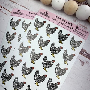 Barred Rock Chicken Stickers Free Shipping Egg Carton Stickers Black ...